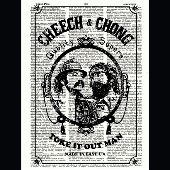 Handmade | Wall Decor | Cheech And Chong Black White Vintage Dictionary ...